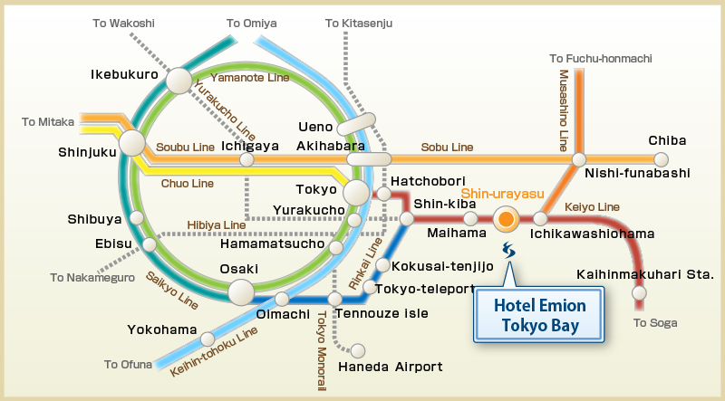 Access | Hotel Emion TOKYO BAY/Tokyo Disney Resort Partner Hotel - Urayasu/Shin-Urayasu